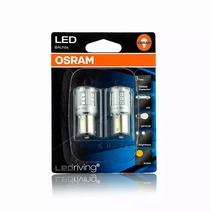 BAU15s LED-polttimopari 12V, keltainen, Osram - Lumise.fi verkkokauppa