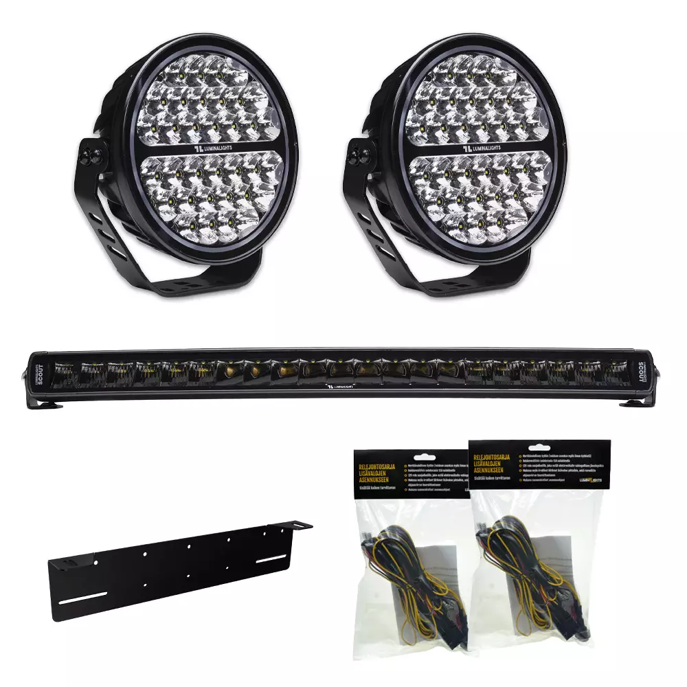 LuminaLights Defender+ 9 & Scout Slim 600 Curved lisävalopaketti ...